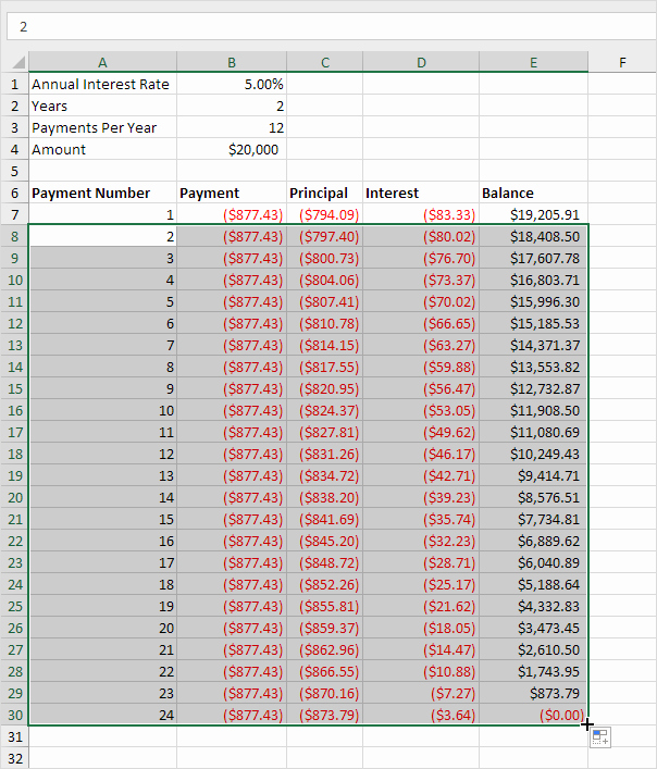 50 20 Year Amortization Schedule Excel Ufreeonline Template