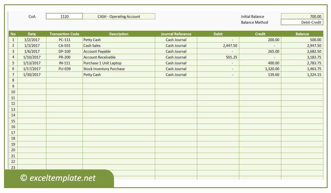 50 Accounts Receivable Ledger Excel Template