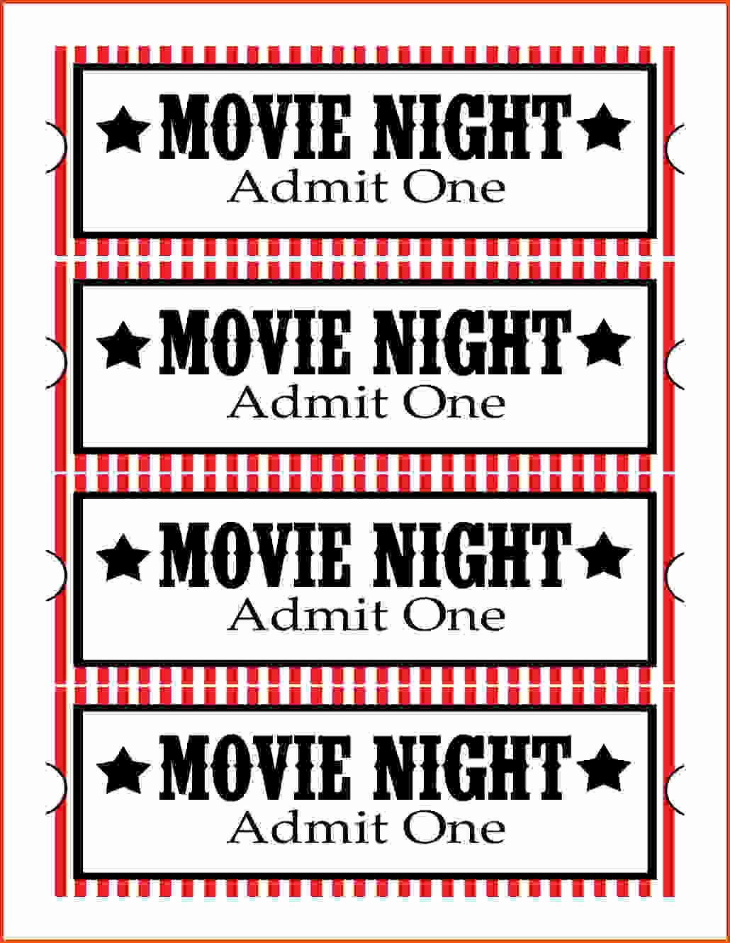 50 Admit One Movie Ticket Template
