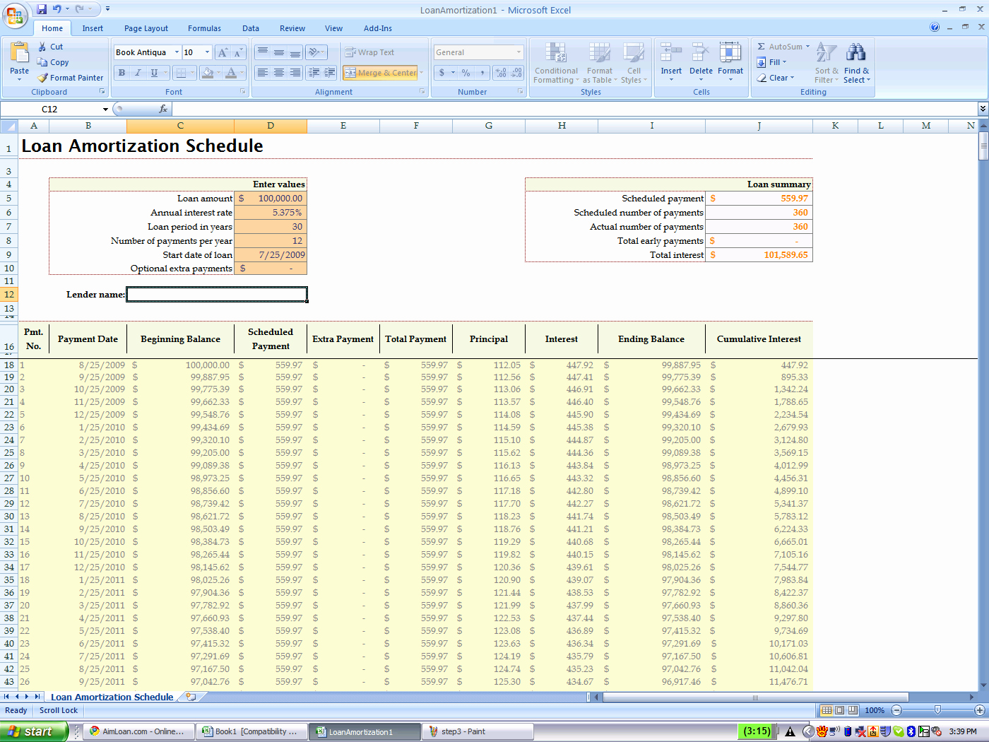 50 Amortize A Loan In Excel