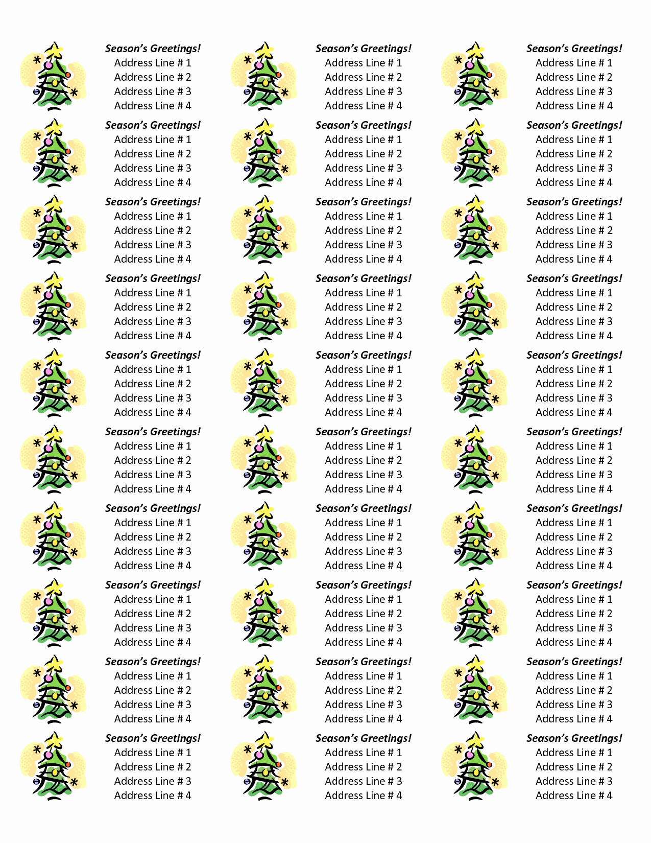 Avery Free Christmas Templates Printable Templates