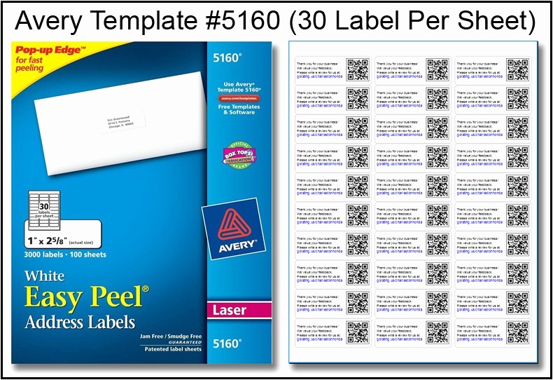 50 Avery Return Address Labels 5160 Ufreeonline Template