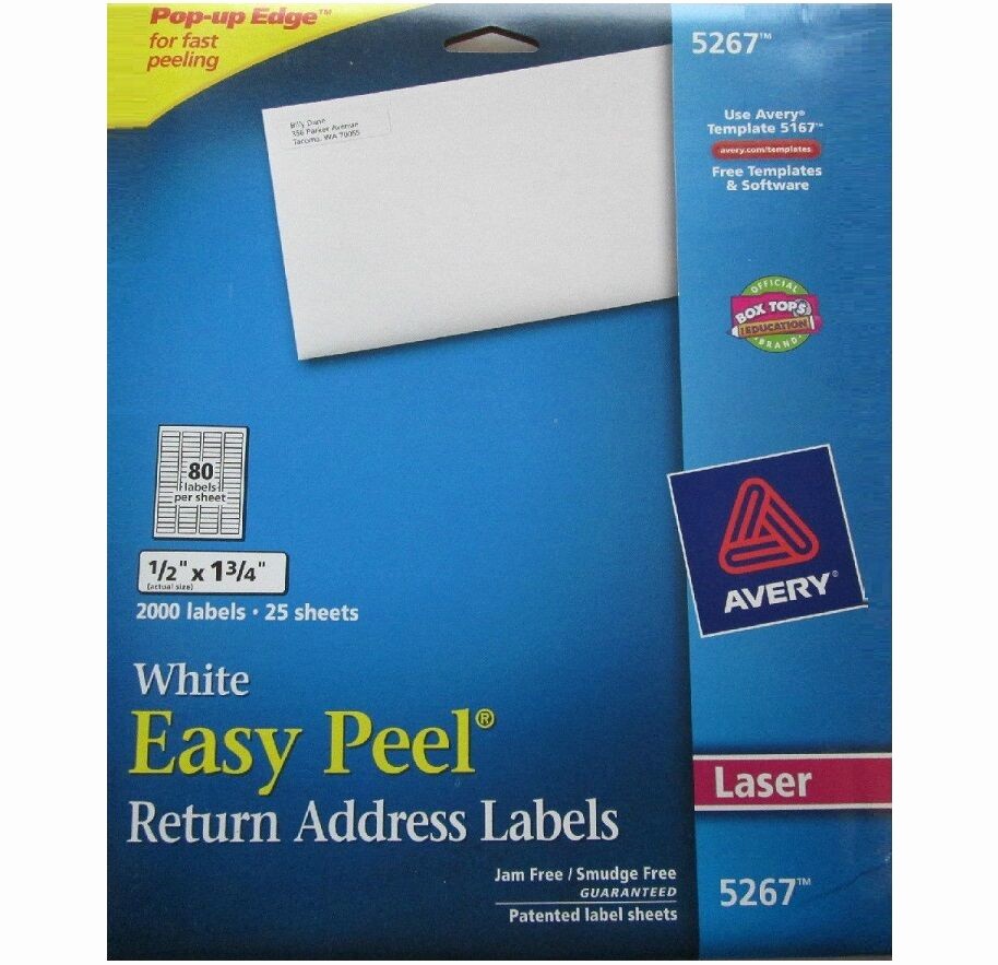 50 Avery Return Address Labels 5267