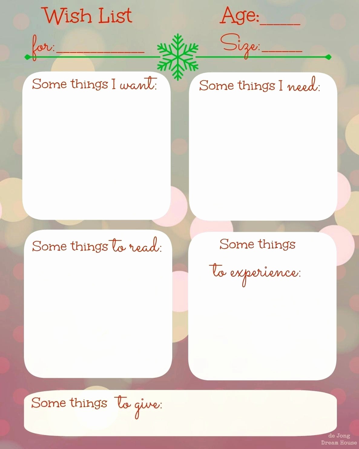 Birthday Wish List Template Printable Unique Birthday List Template 