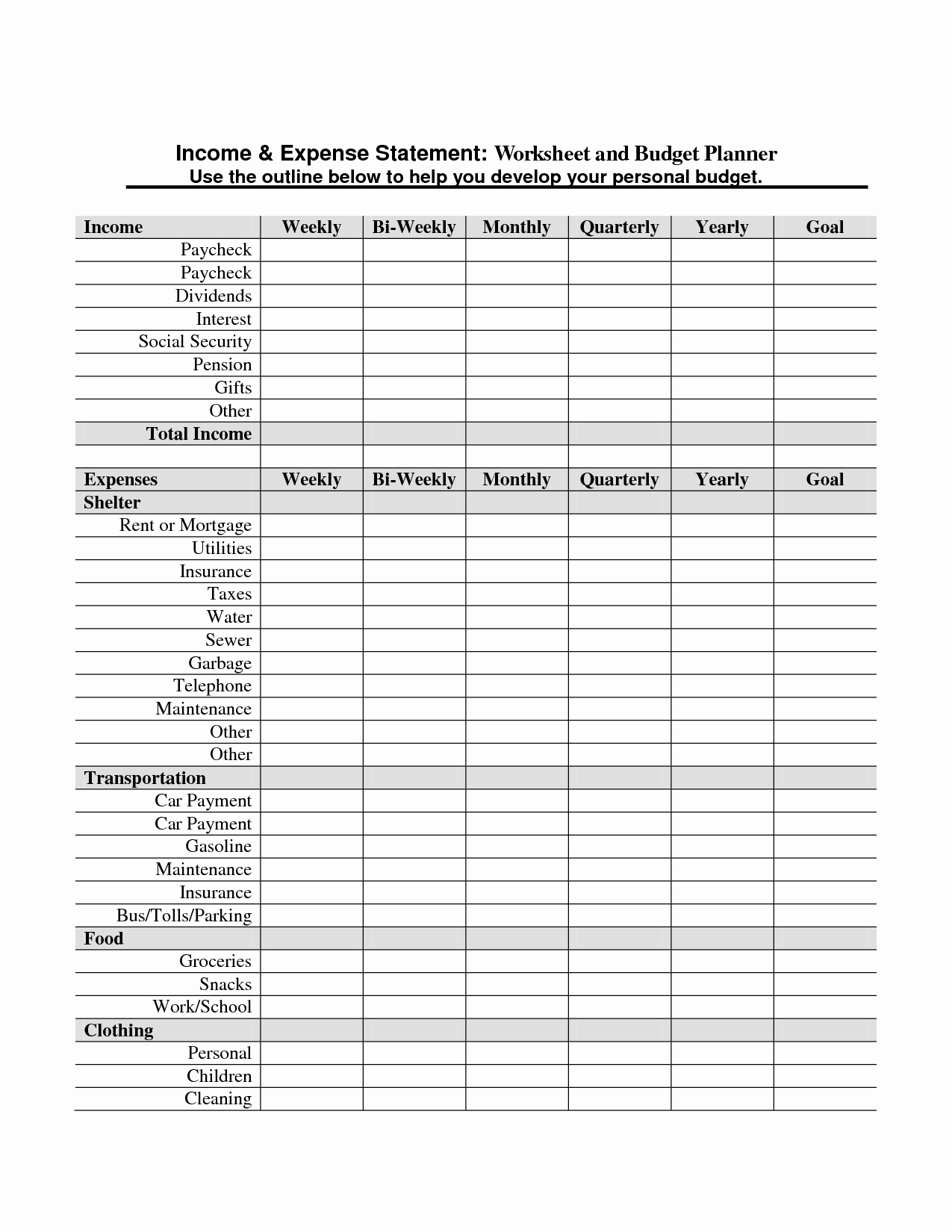 Blank Profit And Loss Sheet Awesome Blank Profit And Loss Statement 