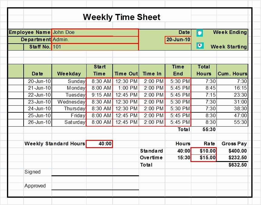 Free Online Time Card Calculator With Breaks Excel Templates