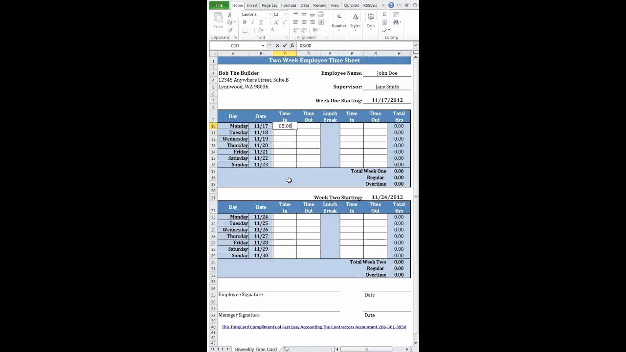 50 Calculate Time Card In Excel Ufreeonline Template