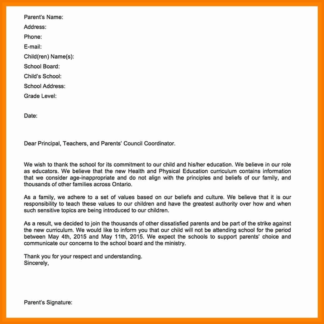 50 Child Absent From School Letter
