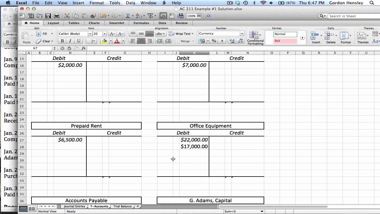 50 Create A Ledger In Excel
