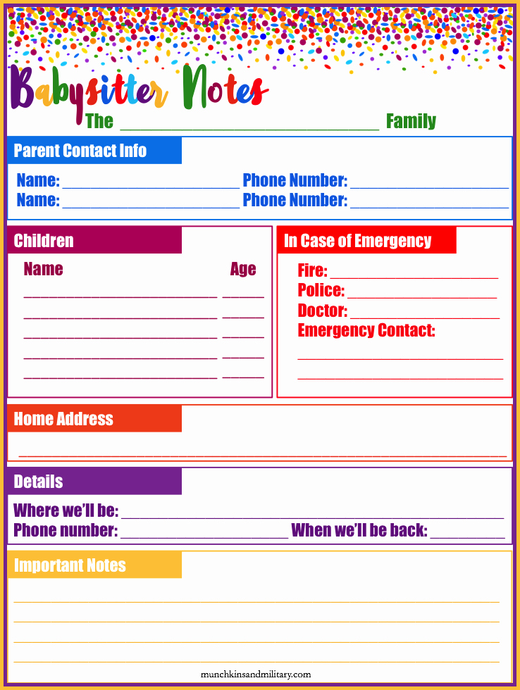 50 Emergency Contact List For Babysitters