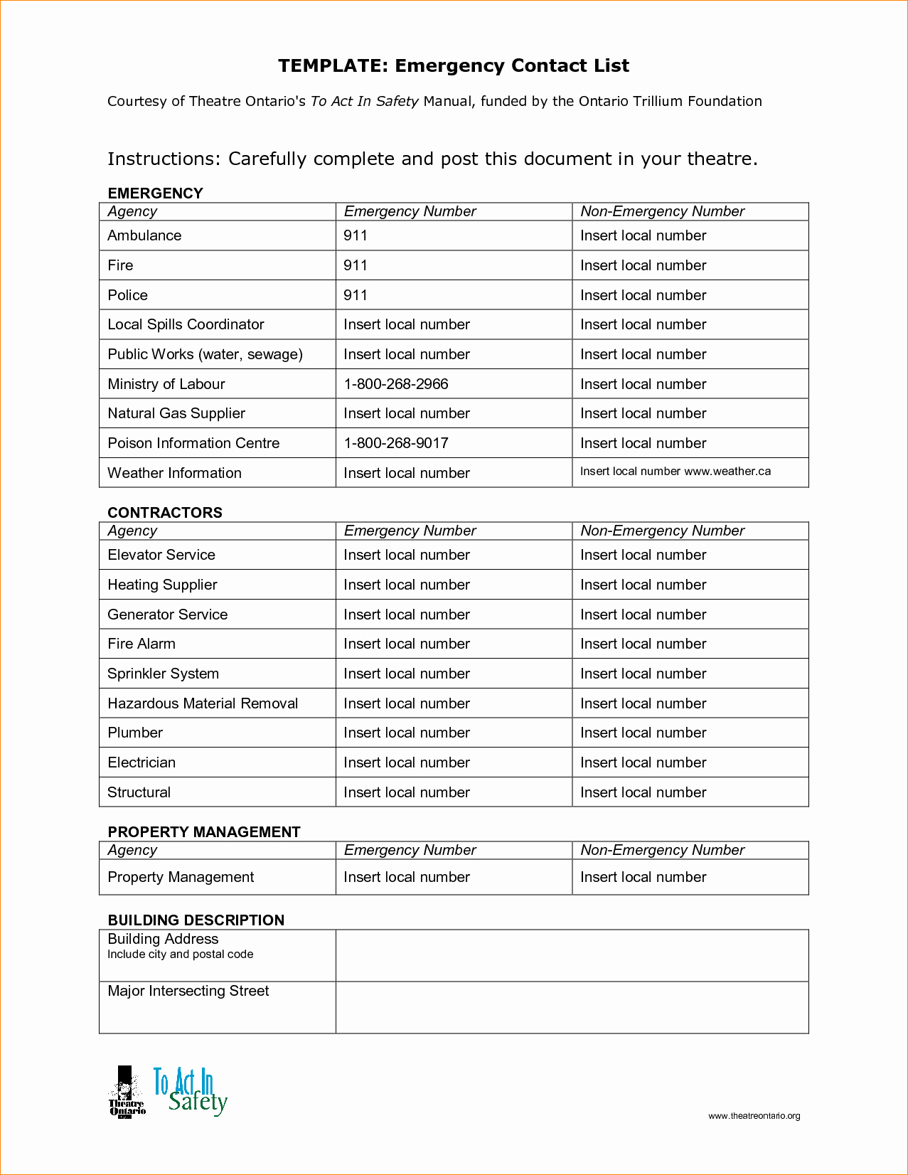 50 Emergency Contact List For Business Ufreeonline Template