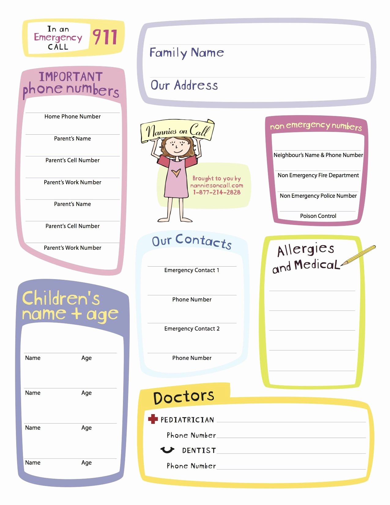 50 Emergency Contact List For Kids Ufreeonline Template