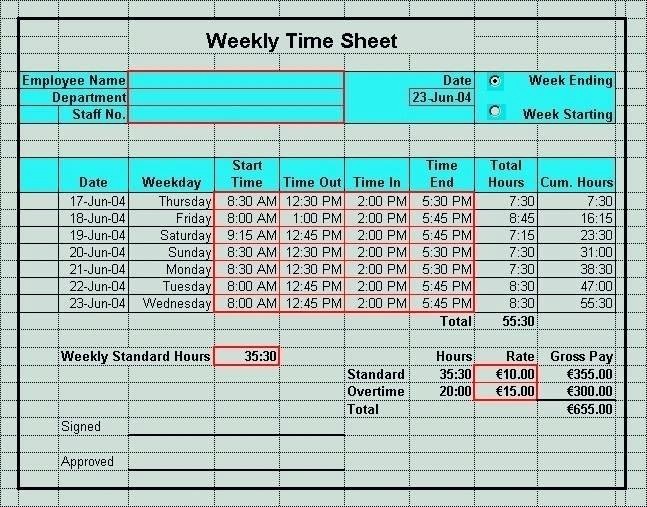 Free Time Card Calculator Timesheet Calculator For Excel Timecard In 