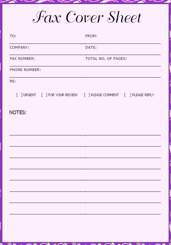 Free Fax Cover Sheet Templates In Pdf And Word Free Printable Blank 