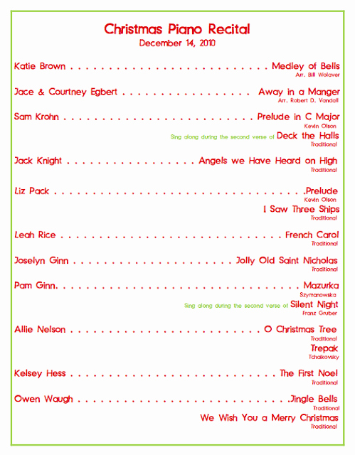 50 Music Recital Program Templates Free