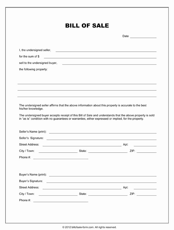 Free Printable Nc Vehicle Bill Of Sale