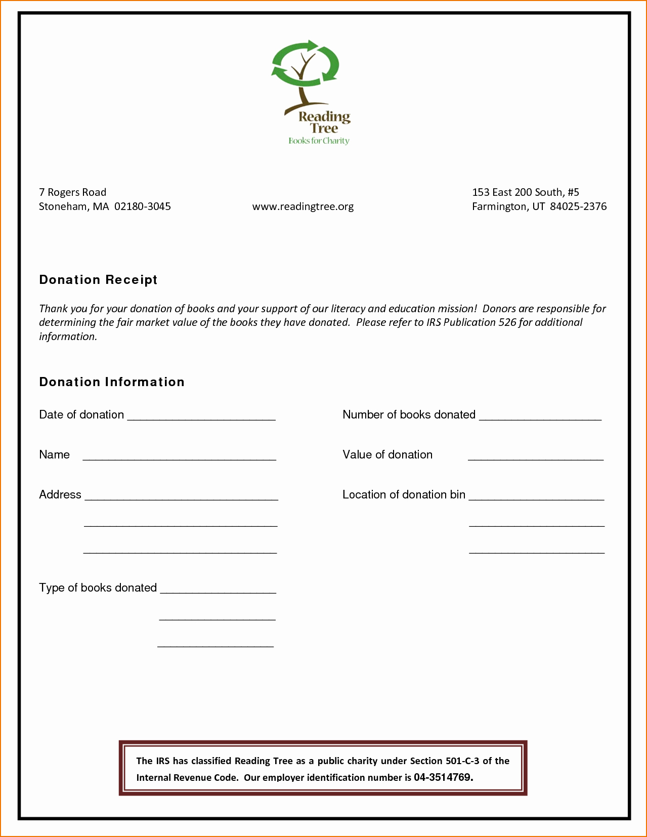 Non Profit Donation Receipt Template Excel Templates