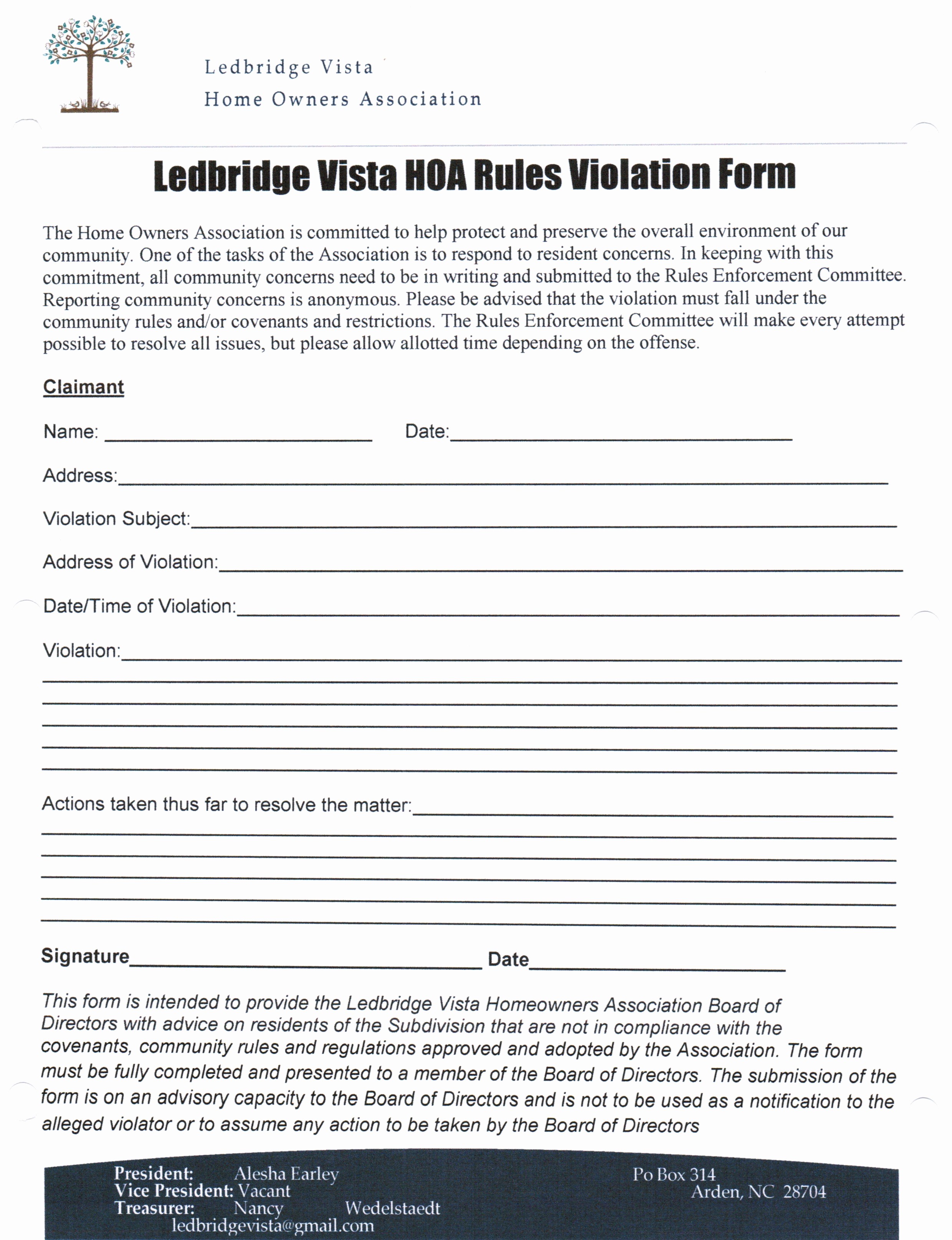 Free Hoa Violation Letter Template