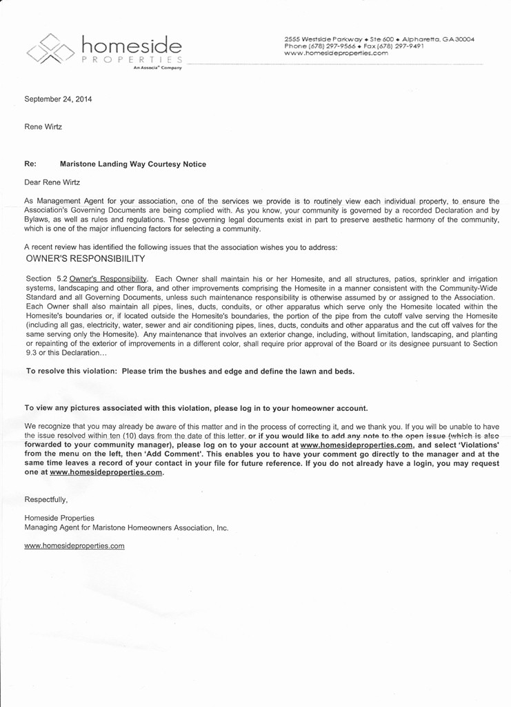 50 Notice Of Violation Letter Sample