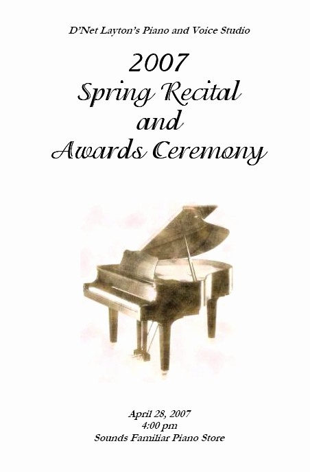 50 Piano Recital Program Template Free