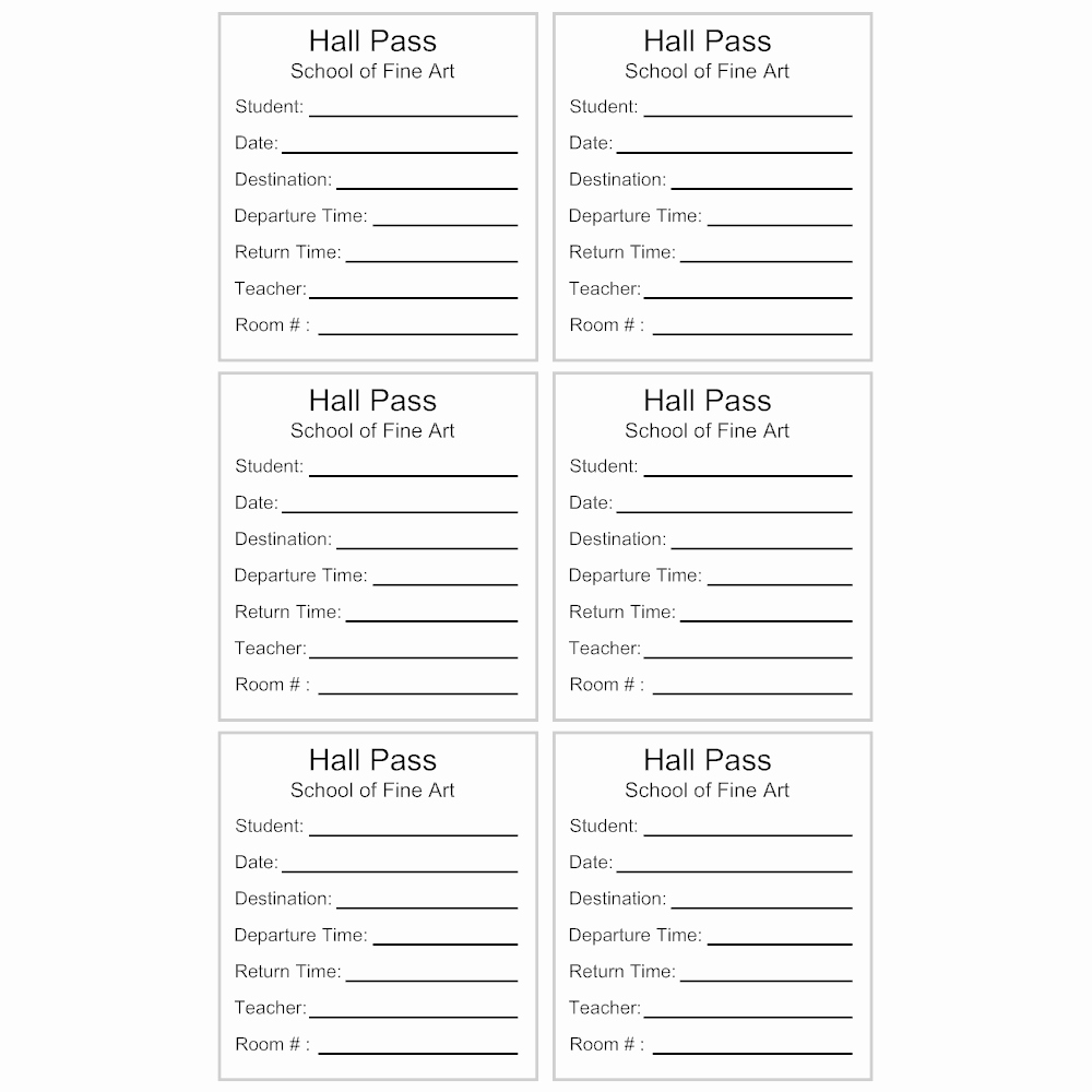 Free Printable Hall Pass Template Free Printable Vrogue