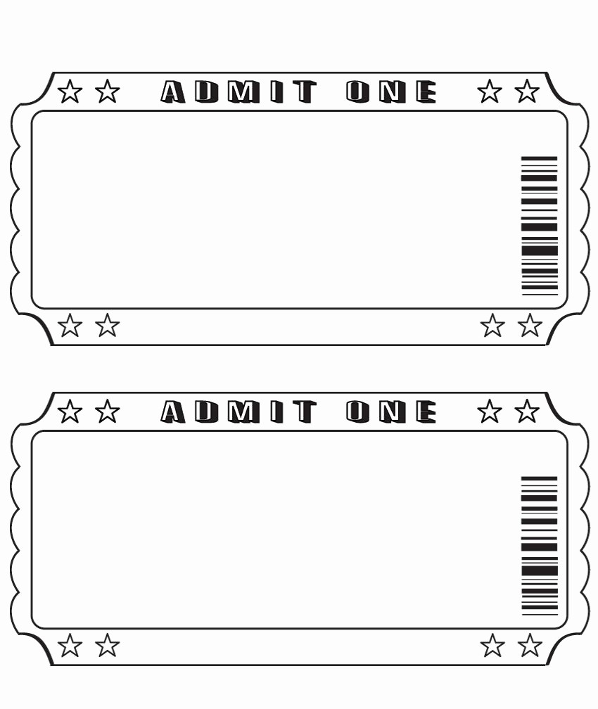 50 Printable Raffle Tickets Blank Kids Ufreeonline Template