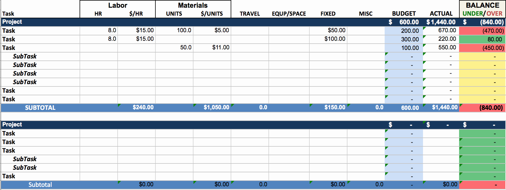 50 Project Management Time Tracking Excel Ufreeonline Template