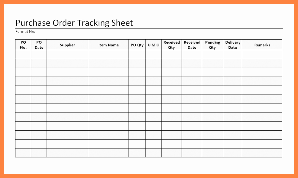 50 Purchase Order Tracking Excel Sheet