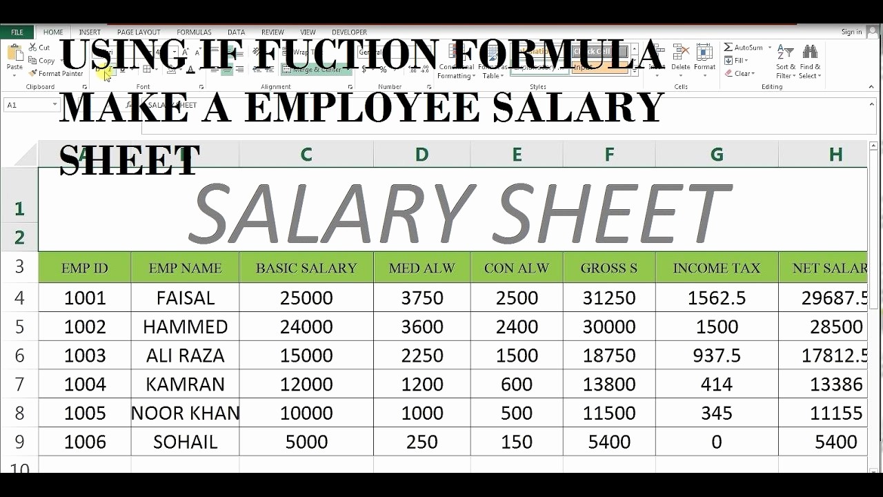 50 Salary Payroll Xls Excel Sheet
