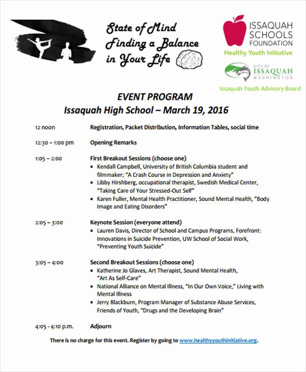 50 Sample Of A Event Program