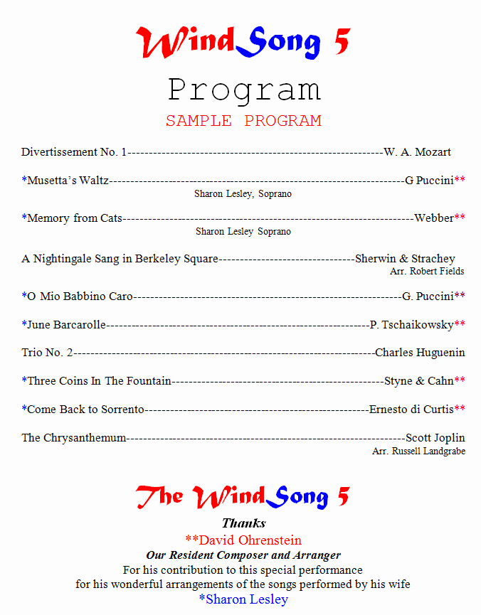 50 Sample Of A Event Program