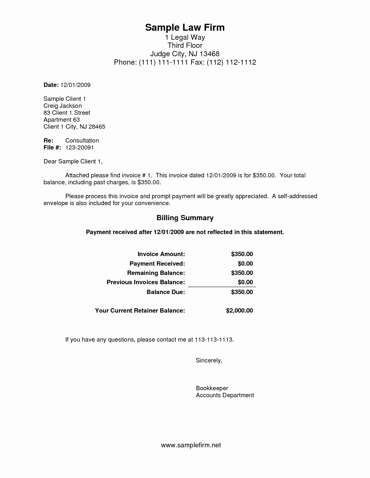 Payment For Services Rendered Template