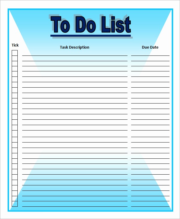 50 To Do List Word Doc 