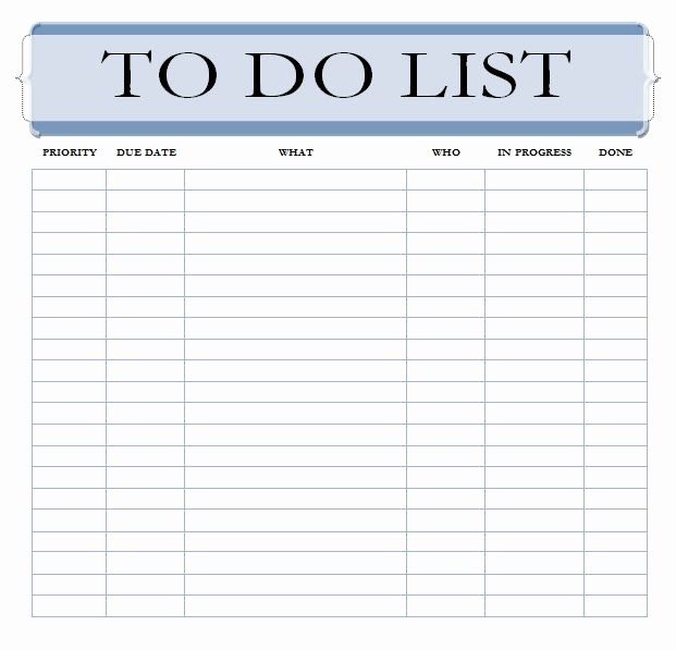 50 To Do List Word Doc 