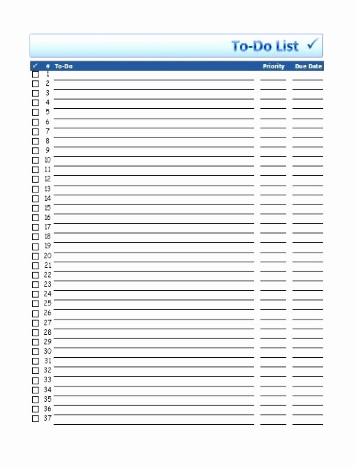 50 To Do List Word Doc 